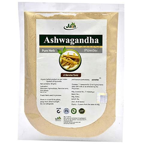 Jain Ashwagandha Withania Somnifera Powder Buy Packet Of 500 Gm