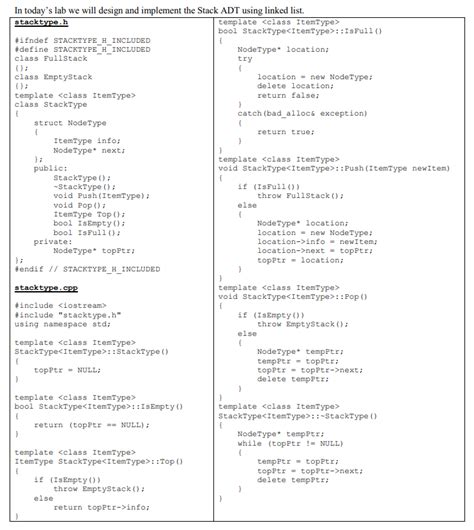 Solved In Today S Lab We Will Design And Implement The Stack Chegg