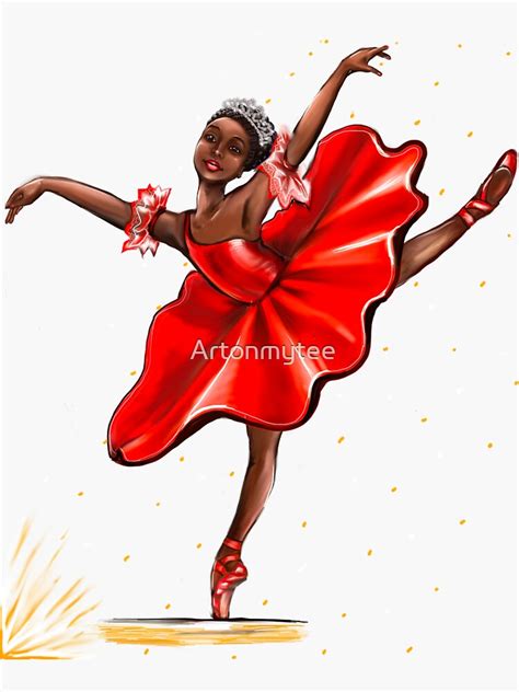 Ballet Ballerina In Red Pointe Shoes Dress And Crown Ballerina