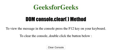 Html清空按钮代码html Dom Consoleclear用法及代码示例 Csdn博客
