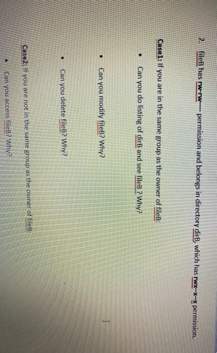 Solved 2 Fileb Has Rw Rw Permission And Belongs In