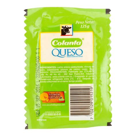 Queso Blanco Colanta Bloque X125g Tiendas Metro