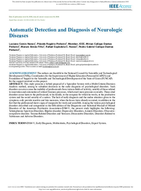 pdf automatic detection and diagnosis of neurologic diseases
