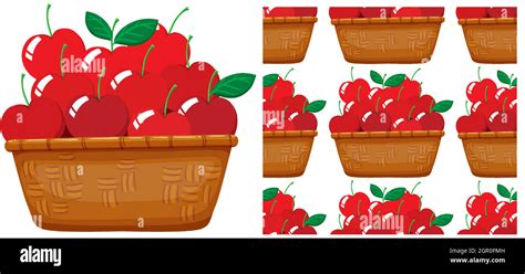 Seamless Pattern Apples Stock Vector Images Alamy