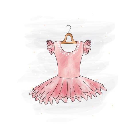 Premium Vector Colored Pink Ballet Tutu Uniform Watercolor Texture Vector