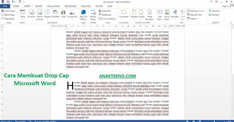 Fungsi Drop Cap Cara Membuat Drop Cap Pada Microsoft Word Drop Cap