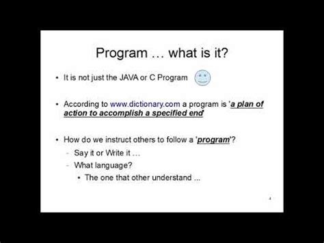 CS47 Lecture 4 Part 1 What Is A Program YouTube