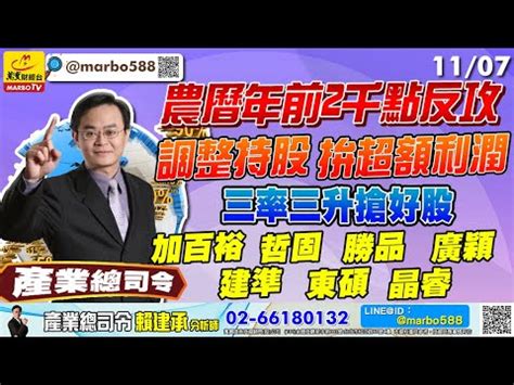 2022 11 07 農曆年前2千點反攻 調整持股 拚超額利潤 三率三升搶好股 加百裕 哲固 勝品 廣穎 建準 東碩 晶睿 賴建承分析師