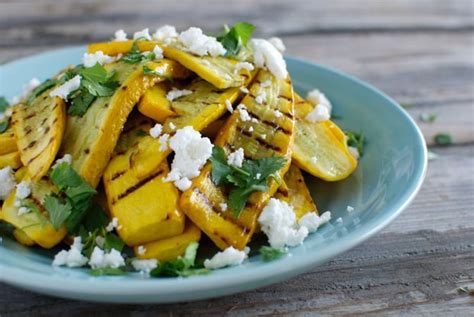 Grilled Yellow Squash With Feta And Cilantro Eating Made Easy