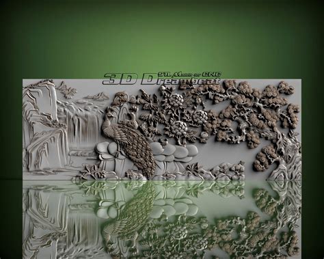 Peacock 3d Stl Model For Cnc Router Artcam Vetric Engraver Relief Carving Cut 3d 0950 Etsy