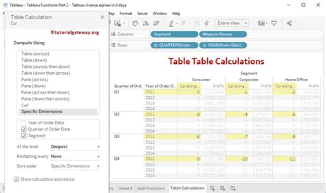 Tableau Table Calculations