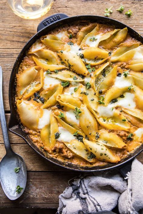 Spicy Pumpkin And Pesto Cheese Stuffed Shells Recipe Recipes