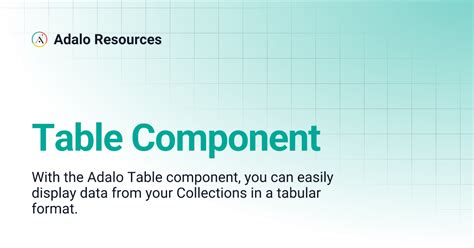 Table Component Adalo Resources