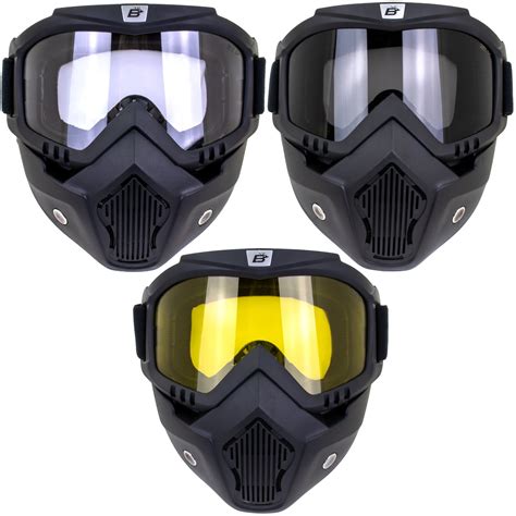 Three Pairs Of Birdz Eyewear Skylark Motorcycle Goggles Removable Face
