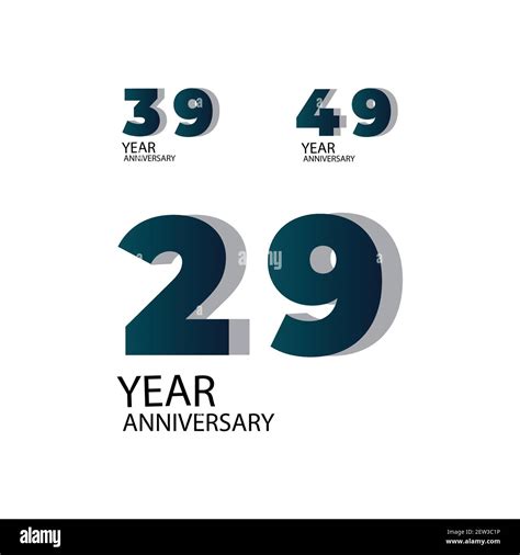 Set Year Anniversary Vector Template Design Illustration Blue Elegant