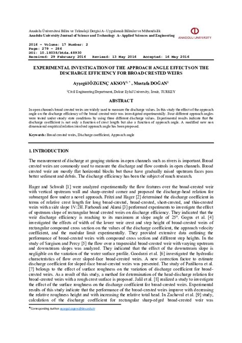 Pdf Experimental Investigation Of The Approach Angle Effects On The
