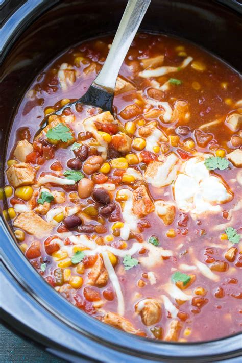 Easy Slow Cooker Chicken Taco Soup No Chopping Video Kristines Kitchen