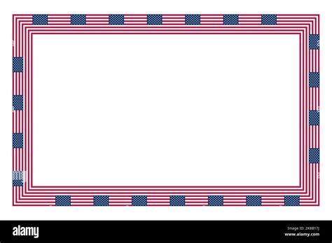 Flag Of The United States Rectangle Frame Border Made Of The Repeated