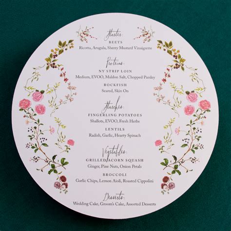 Die Cut Circular Menu Designed By Jolly Edition Wedding Stationery