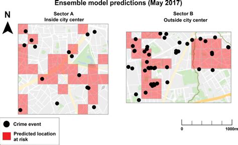 Map Excerpts Of The Ensemble Model Predictions Download Scientific