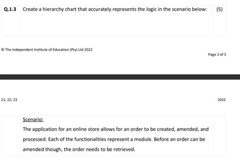 Solved Q Create A Hierarchy Chart That Accurately Chegg