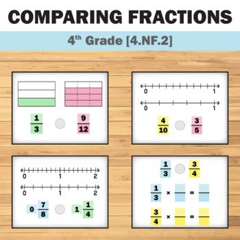 Comparing Fractions Using Number Lines Models Benchmarks Wor