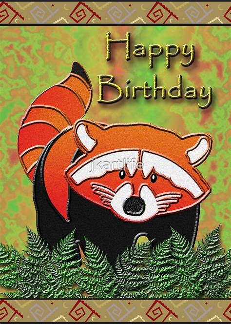 Happy Birthday Red Panda Greeting Cards By Jkartlife Redbubble