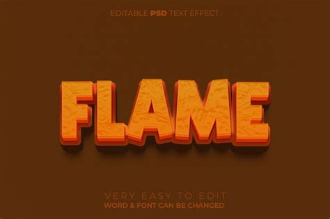Premium Psd Flame D Text Effect