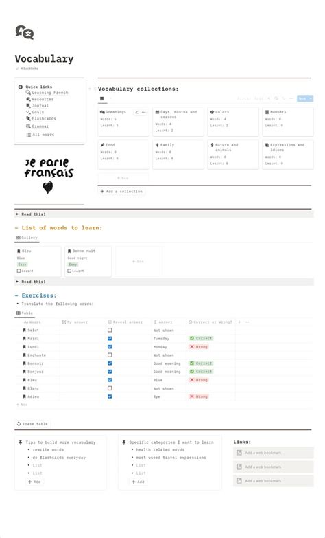 ultimate language learning notion dashboard stella s ko fi shop