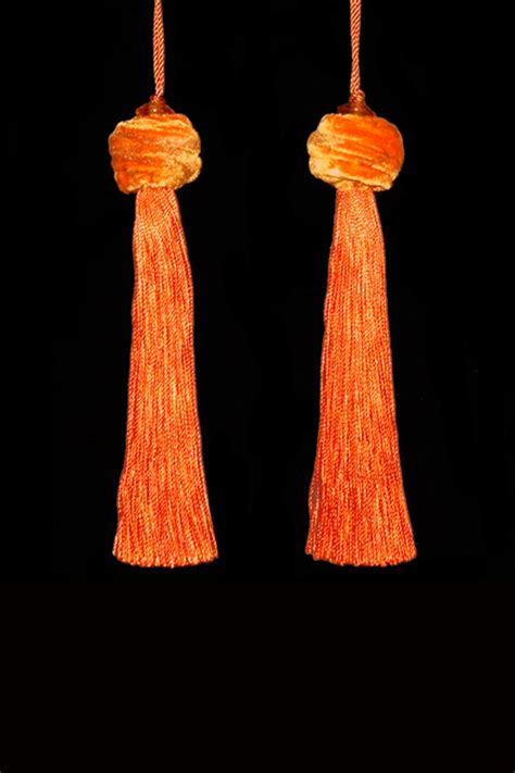 Pair Of Tassels Turbante Orange Fortuny