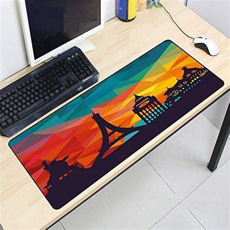 DHSBD Grote Muismat Tafel Mat Slot Rand Wasbare Muismat Zacht Rubber
