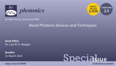Pdf Novel Photonic Devices And Techniques A Special Issue From