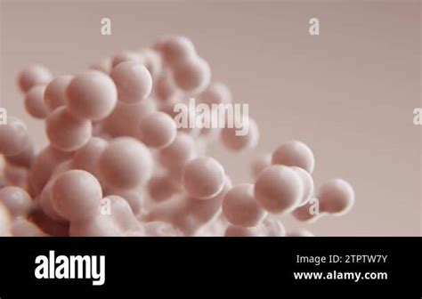 Abstract 3d Render Animation Flowing Flying Light Brown Metaballs