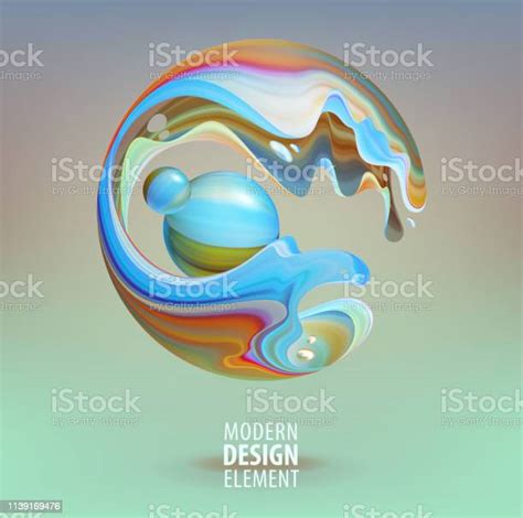 컴퓨터 그래픽 구체 내부에 3d 꽃잎과 디자인 요소 장식 디자인에 대 한 벡터 로고입니다 Eps10 로고에 대한 스톡 벡터 아트
