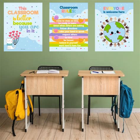 Hat Acrobat 8 Classroom Posters Classroom Rules Poster Set India Ubuy