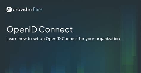 Openid Connect Crowdin Docs