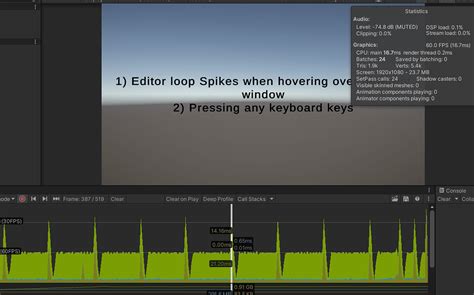 Editor Lag Spikes In Play Mode As Well As When Pressing Button With