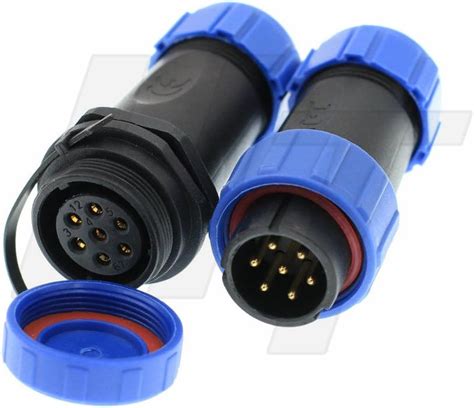 HangTon HE21 7 Pin Male Female Waterproof Connector Cable Plug Socket