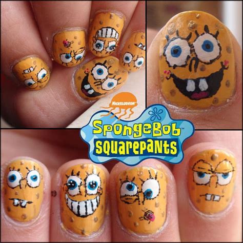 Spongebob Nails Spongebob Nails Disney Acrylic Nails Disney Nails
