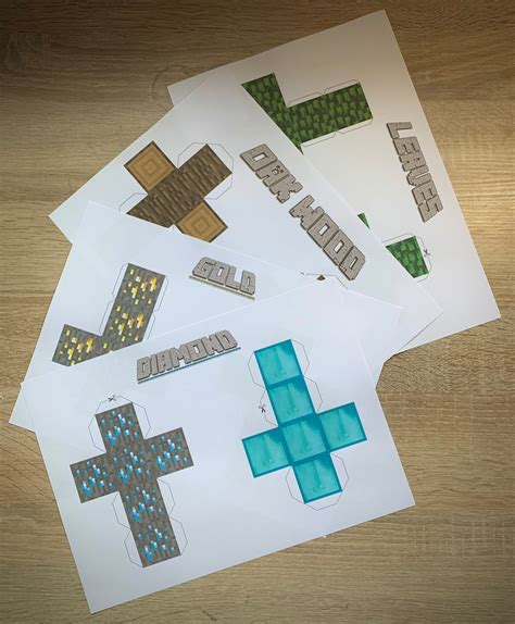 Minecraft Printable Paper Block Paper Instant Download Print To Print