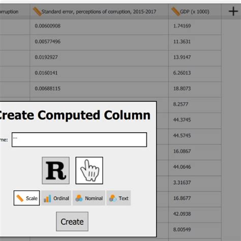Compute A New Column In Jasp By Clicking On The In The Top Right Of