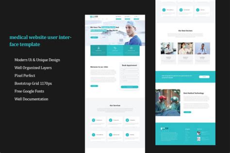 Medical Website User Interface Template Graphic By Muhammadimu2322