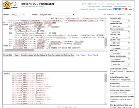 Sql Formating Tools Acumatica Developers Blog