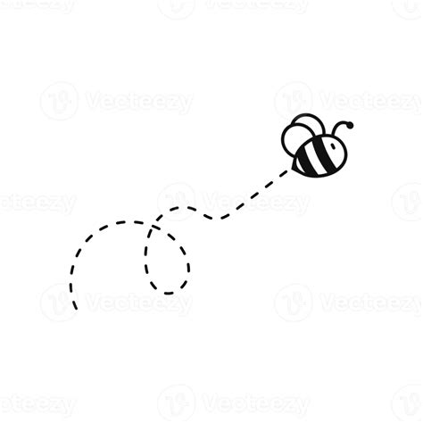 Bee Flying Path A Bee Flying In A Dotted Line The Flight Path Of A Bee To Honey 14628940 Png