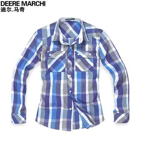 Deere Marchi男装打底尖领棉质青年休闲格子布2012衬衫男长袖衬衣飘渺虚无00