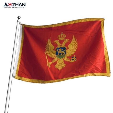 Custom 100 Polyester National Flag Outdoor Flag Montenegro Flag 3x5
