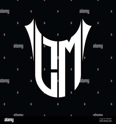 LM Logo Monogram Shield Sharp Half Round Shape Vector Images Design