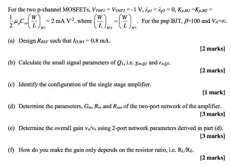 Solved Figure Below Shows A Single Stage Amplifier With Chegg