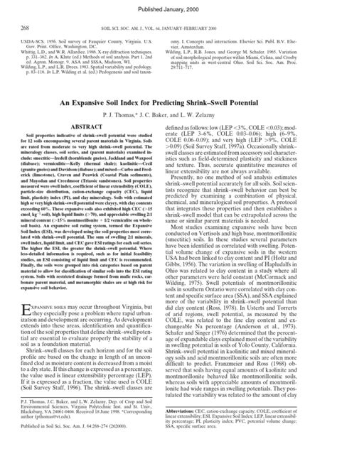 An Expansive Soil Index For Predicting Shrink Swell Potential Pdf