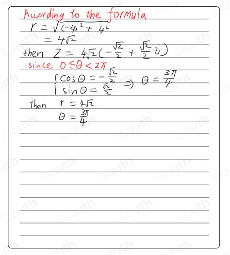 Solved The Polar Form Of Complex Number Is Written As Z R Cos Isin